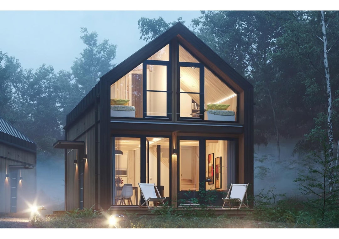 Plantas de Tiny House Modernas de 3 Quartos e 50 m2 4,6 m x 6,6 m Tiny ...