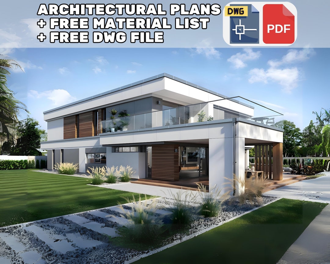 Modern House Architectural Floor Plans With 4 Bedroom - 410 M2 - 15m X ...
