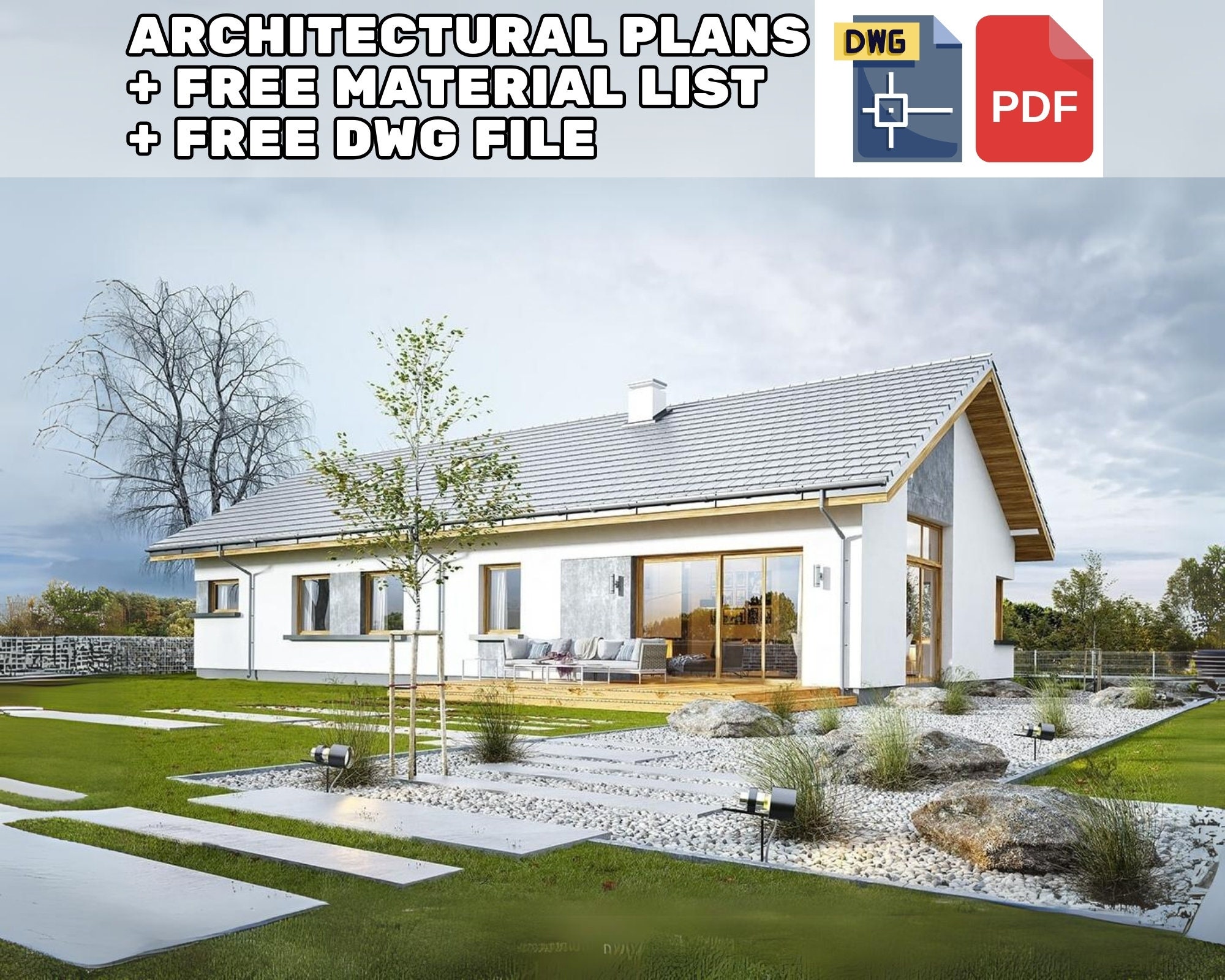 3 Bedroom 155 M2 Modern House Architectural Floor Plans 12m X 20m - 012 ...