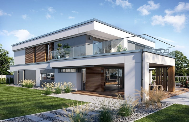 Modern House Architectural Floor Plans With 4 Bedroom - 410 M2 - 15m X ...