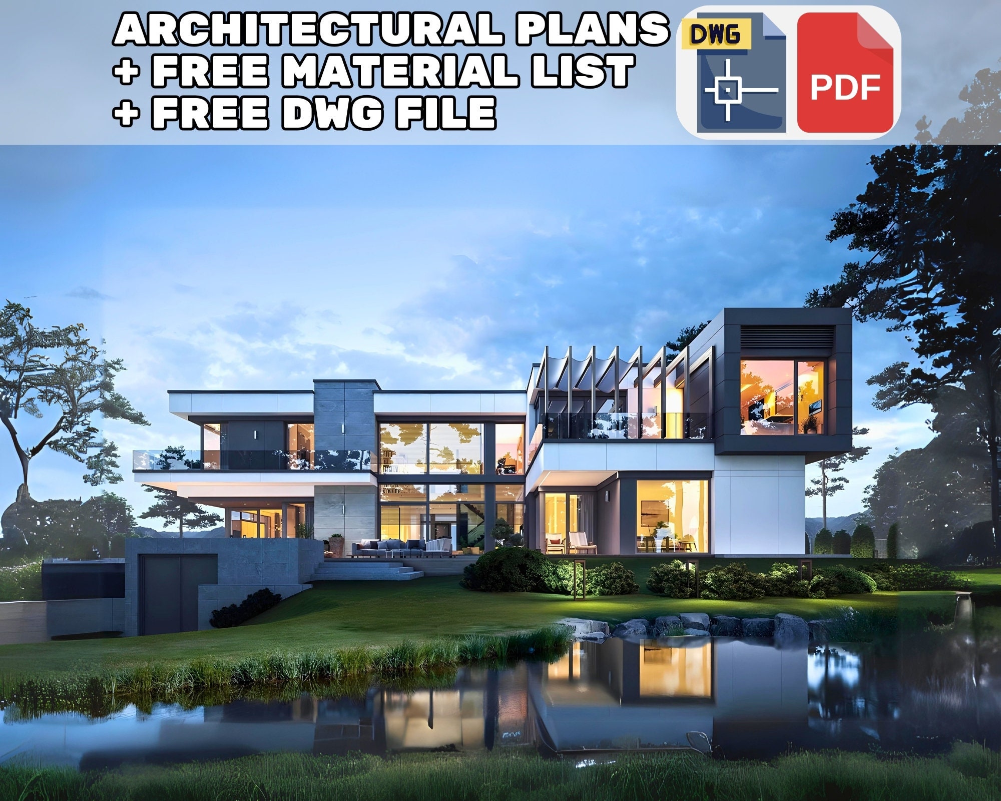 5 Bedroom 631 M2 Detailed Modern House Architectural Floor Plans 26m X ...