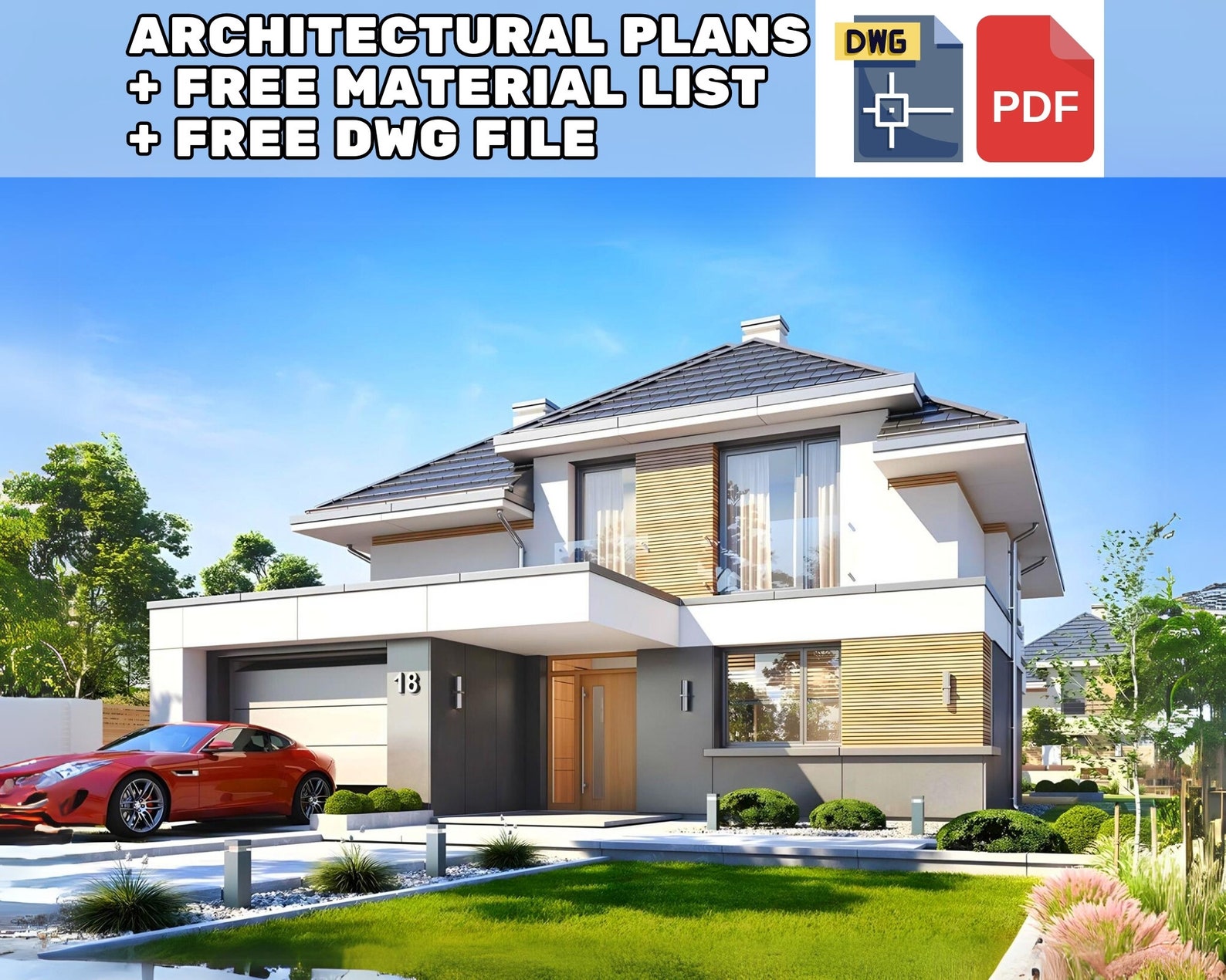 3 Bedroom 138 M2 Detailed Modern House Architectural Floor Plans 11m X ...