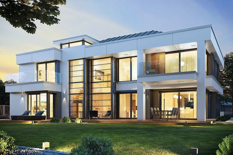 5 Bedroom 308 M2 Detailed Modern House Plans 15m X 28m - 005 - Etsy