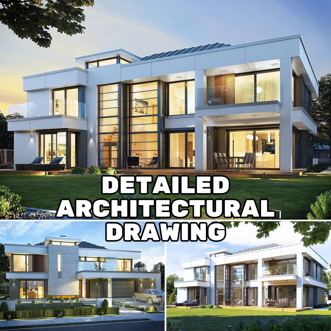 5 Bedroom 308 M2 Detailed Modern House Plans 15m X 28m 005 - Etsy