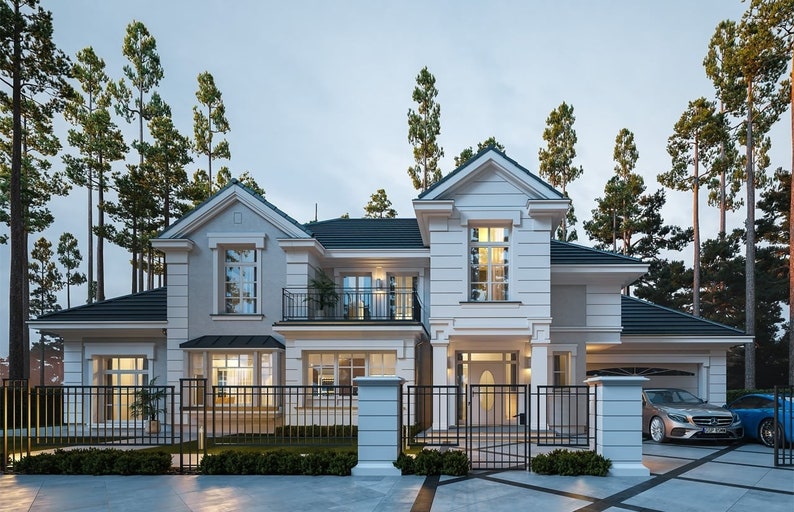 5 Bedroom 346 M2 Detailed Modern House Plans 24m X 14m 007 - Etsy