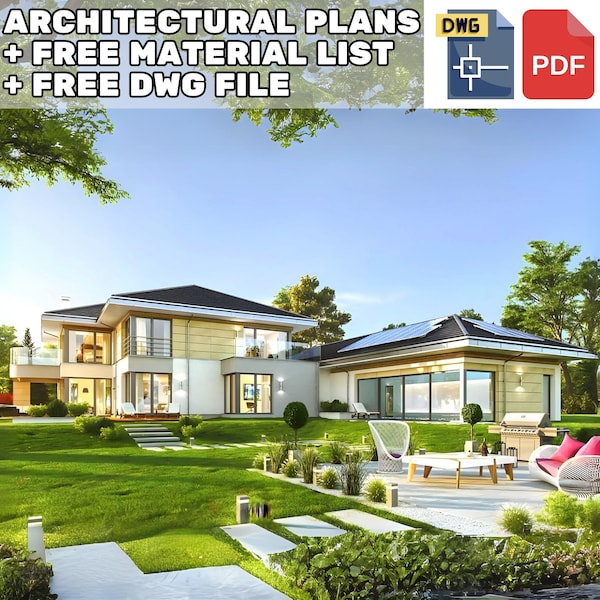 Modern House Plan Pool - Etsy UK