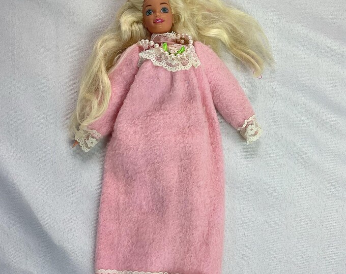 Vtg 1993 Mattel Bedtime Barbie Soft Body Blonde Hair Pink Nightgown 12 ...