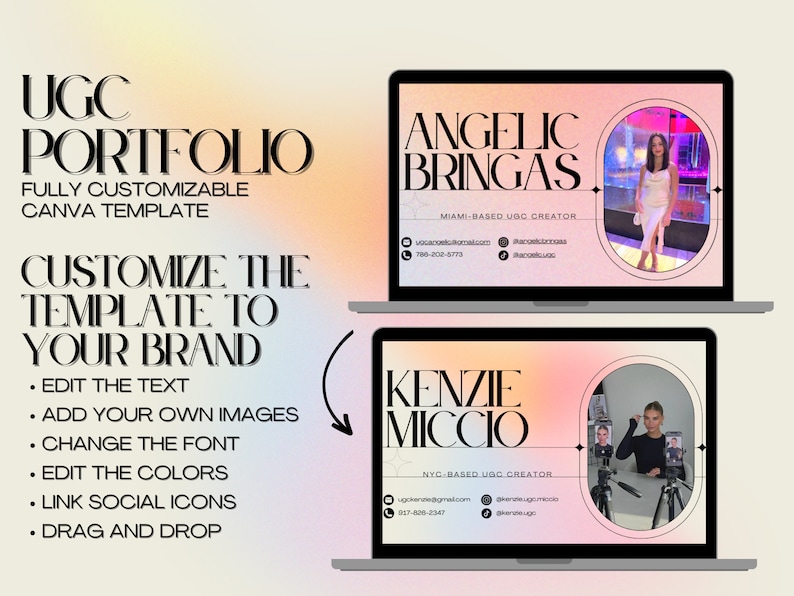 Colorful Aura UGC Portfolio Template, Canva Website for Creators ...