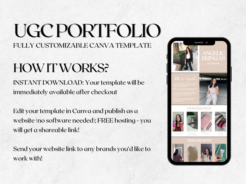 UGC Portfolio Canva Website Template Creators Influencers - Etsy