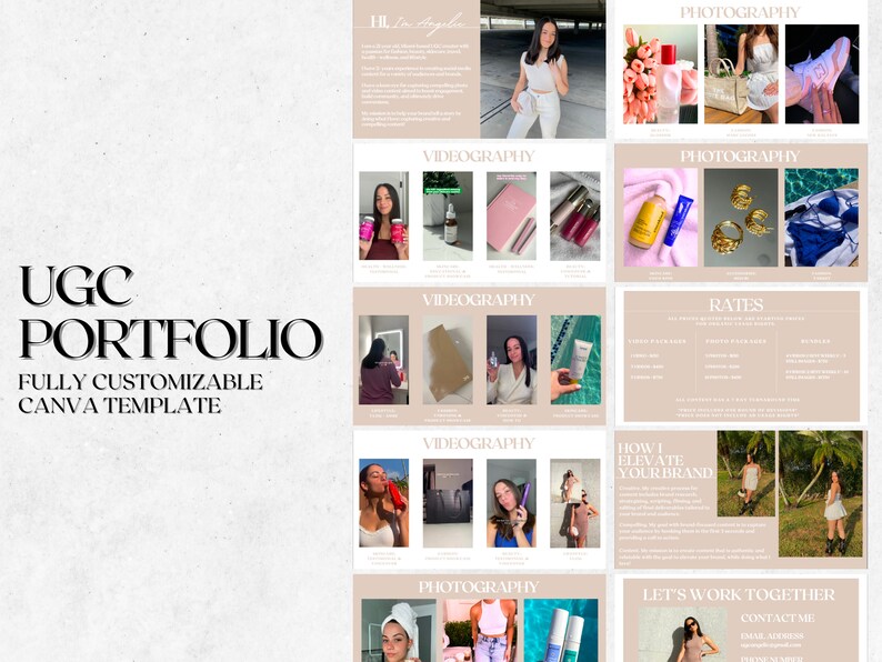 UGC Portfolio Canva Website Template Creators Influencers - Etsy