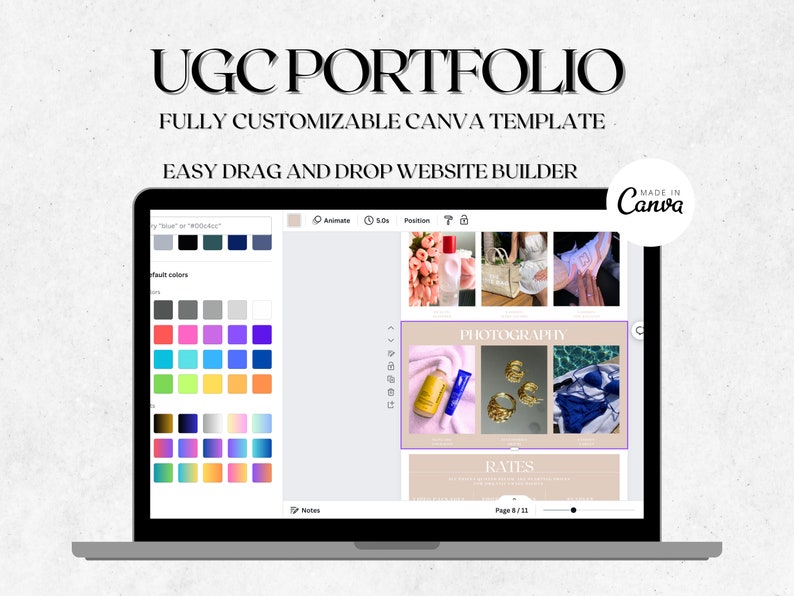UGC Portfolio Canva Website Template Creators Influencers - Etsy
