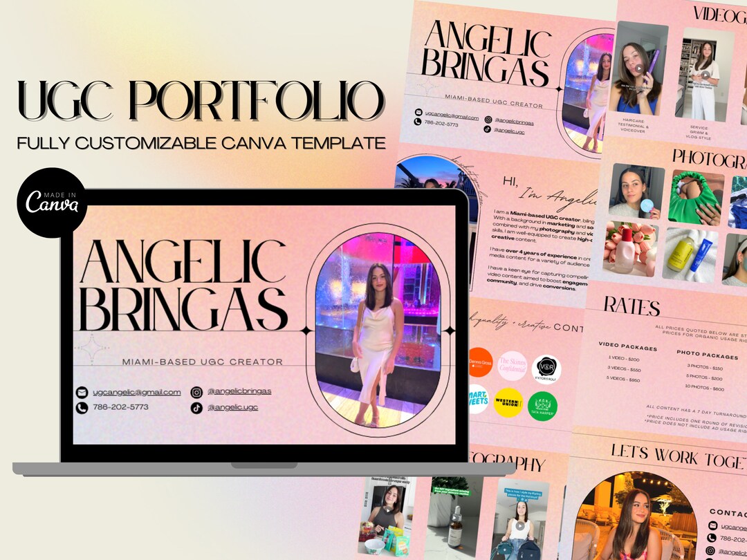 Colorful Aura UGC Portfolio Template, Canva Website for Creators ...
