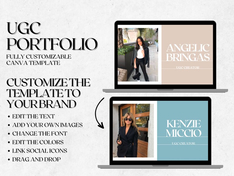 UGC Portfolio Canva Website Template Creators Influencers - Etsy