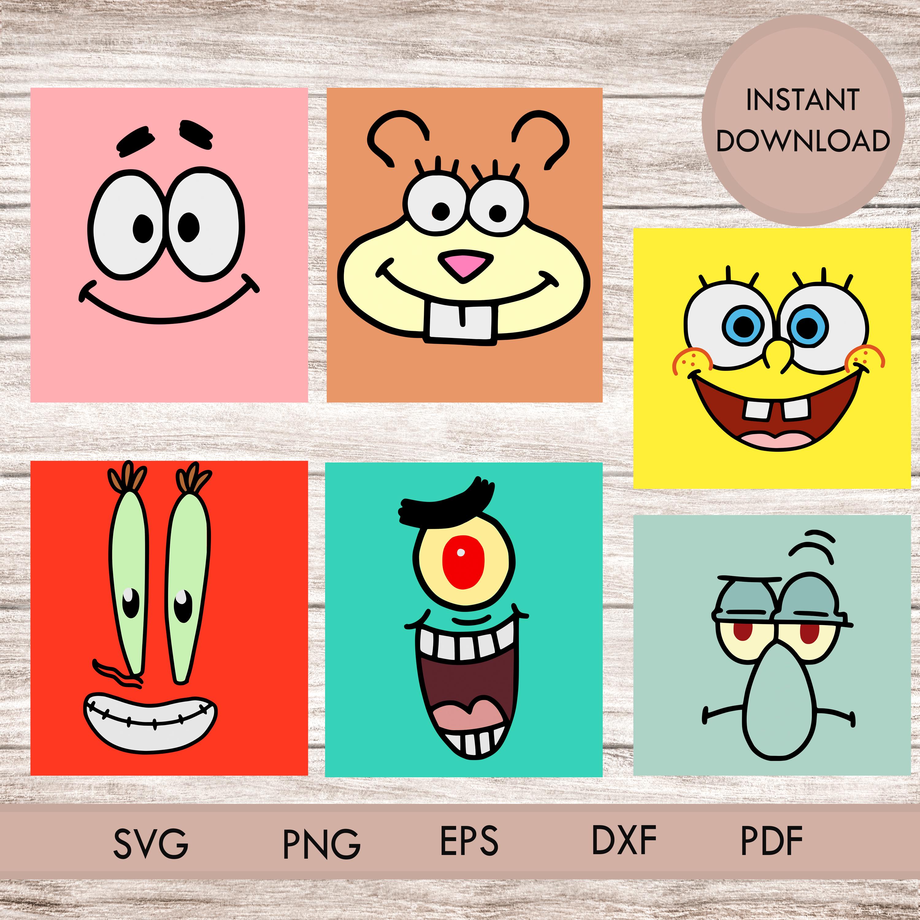 Bundle Squidward Face Svg Png Plankton Face Cricut Cutting Files - Etsy