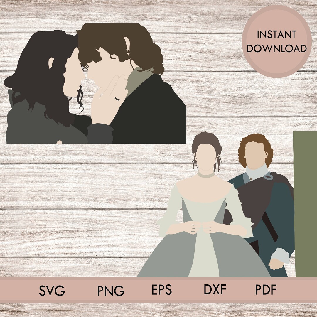 Bundle Jamie and Claire Svg Png Cricut Cutting Files Silhouette - Etsy