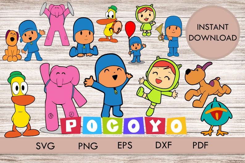 Bundle Pocoyo and friends svg png Pocoyo clipart cricut - Etsy México