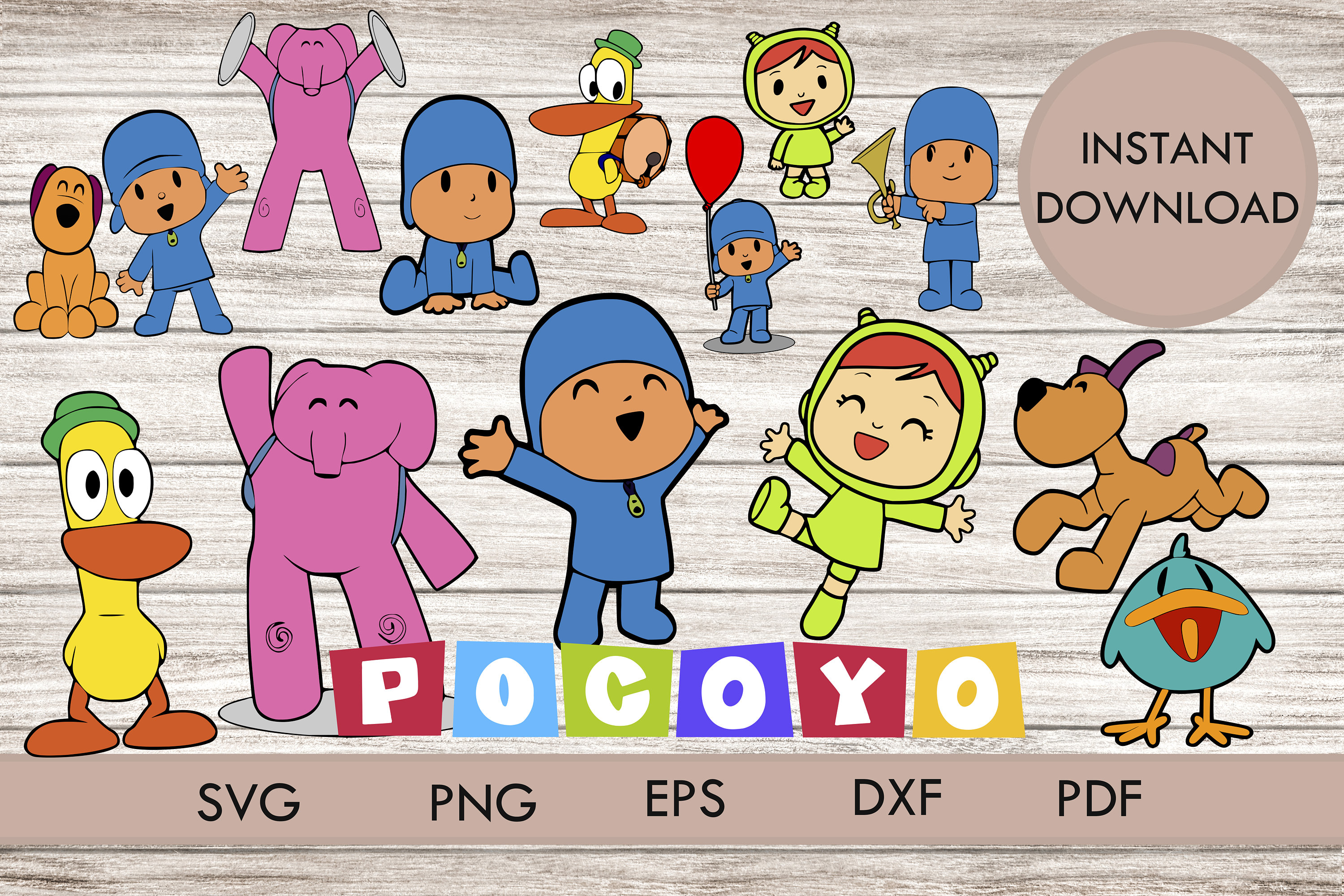 Bundle Pocoyo and Friends Svg Png Pocoyo Clipart Cricut Silhouette ...