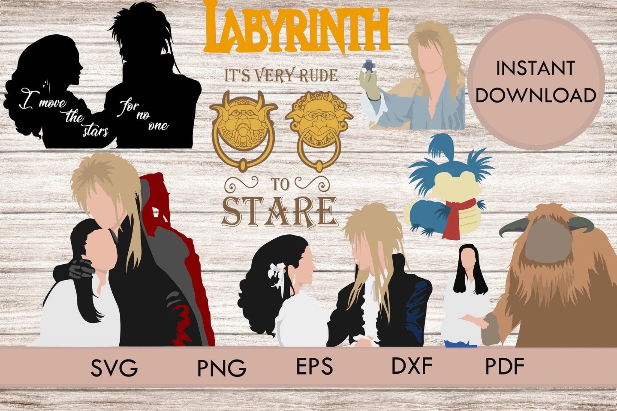 Bundle Labyrinth Movie Svg Png Very Rude to Stare Cricut Silhouette ...