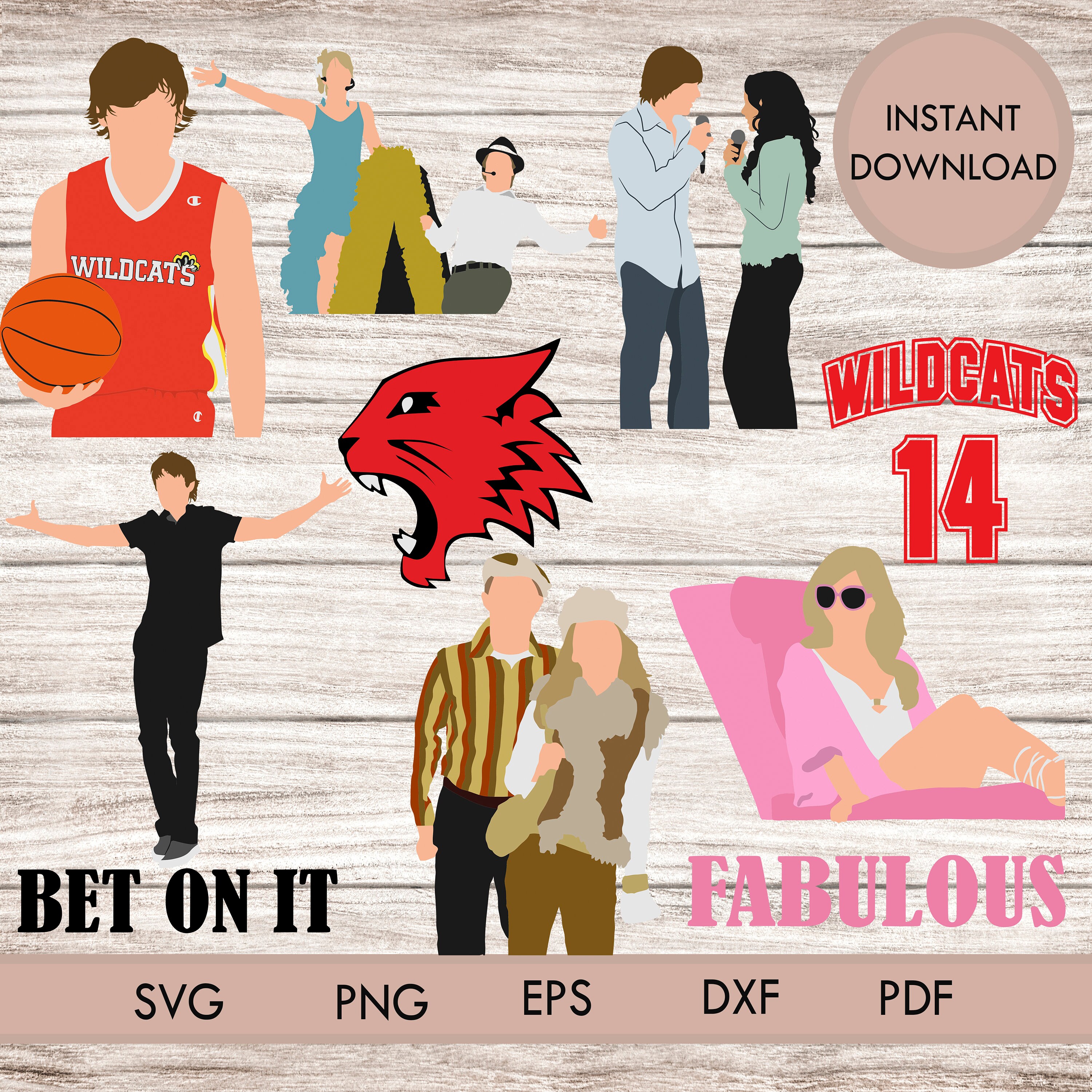 Bundle HSM Svg Png Troy Bolton Cricut Silhouette Cutting Files - Etsy