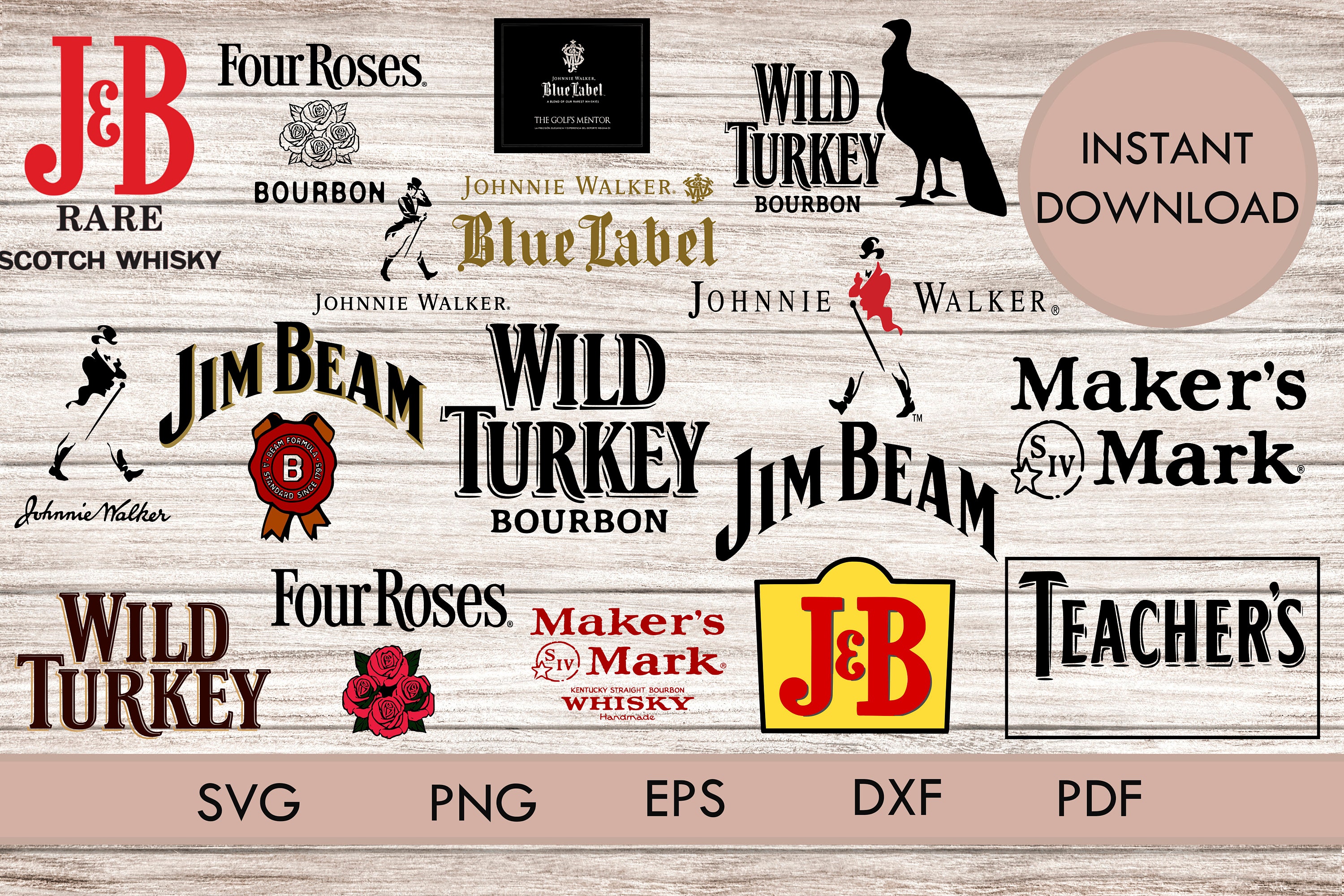 Bundle Whiskey Logo Svg Png Whiskey Bottle Cricut Silhouette Cutting ...