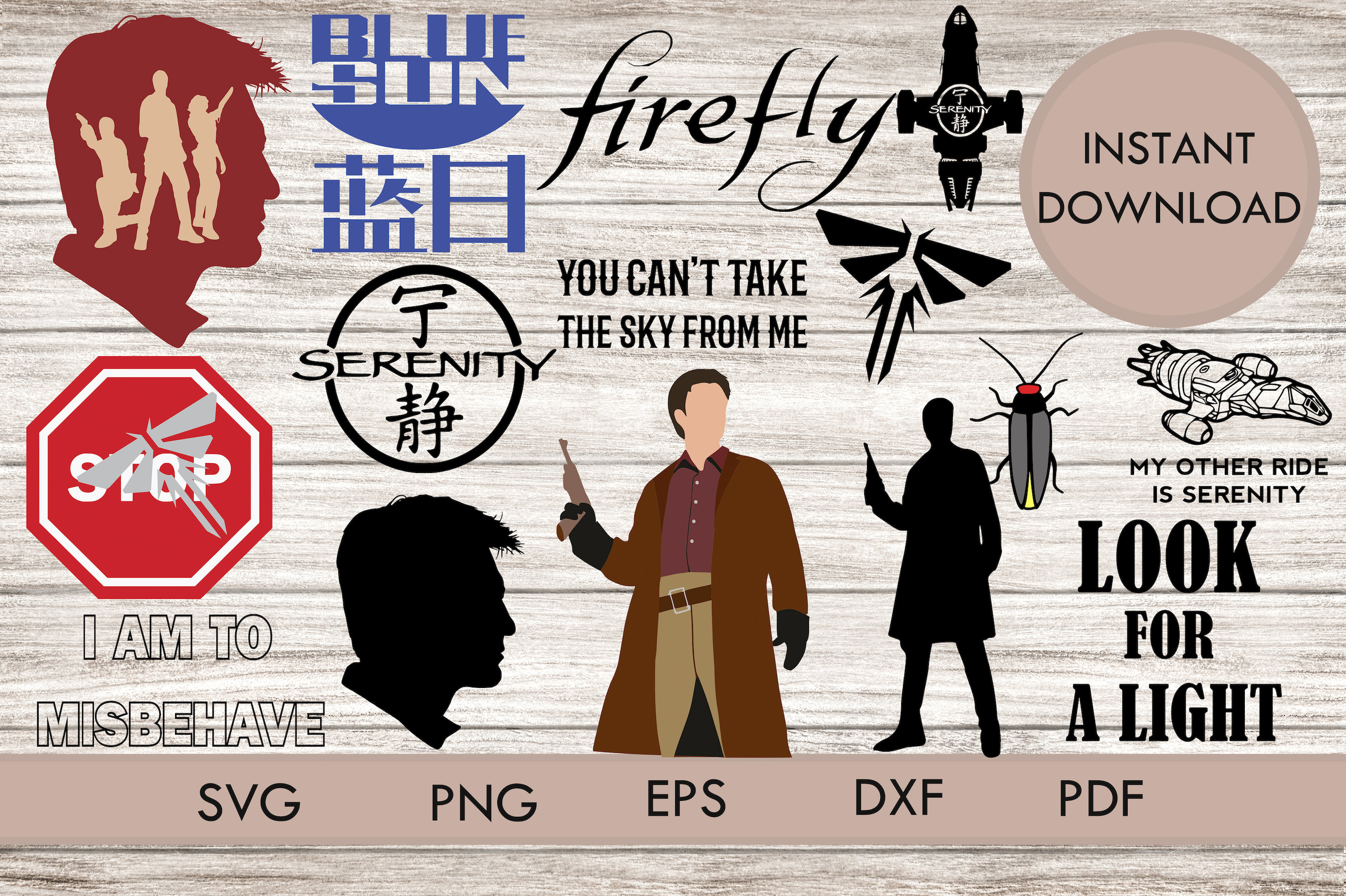 Bundle Firefly Svg Png Serenity Cricut Silhouette Cutting Files - Etsy