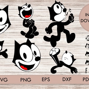 Bundle Felix the Cat Svg Png Felix Cricut Cutting Files Silhouette - Etsy