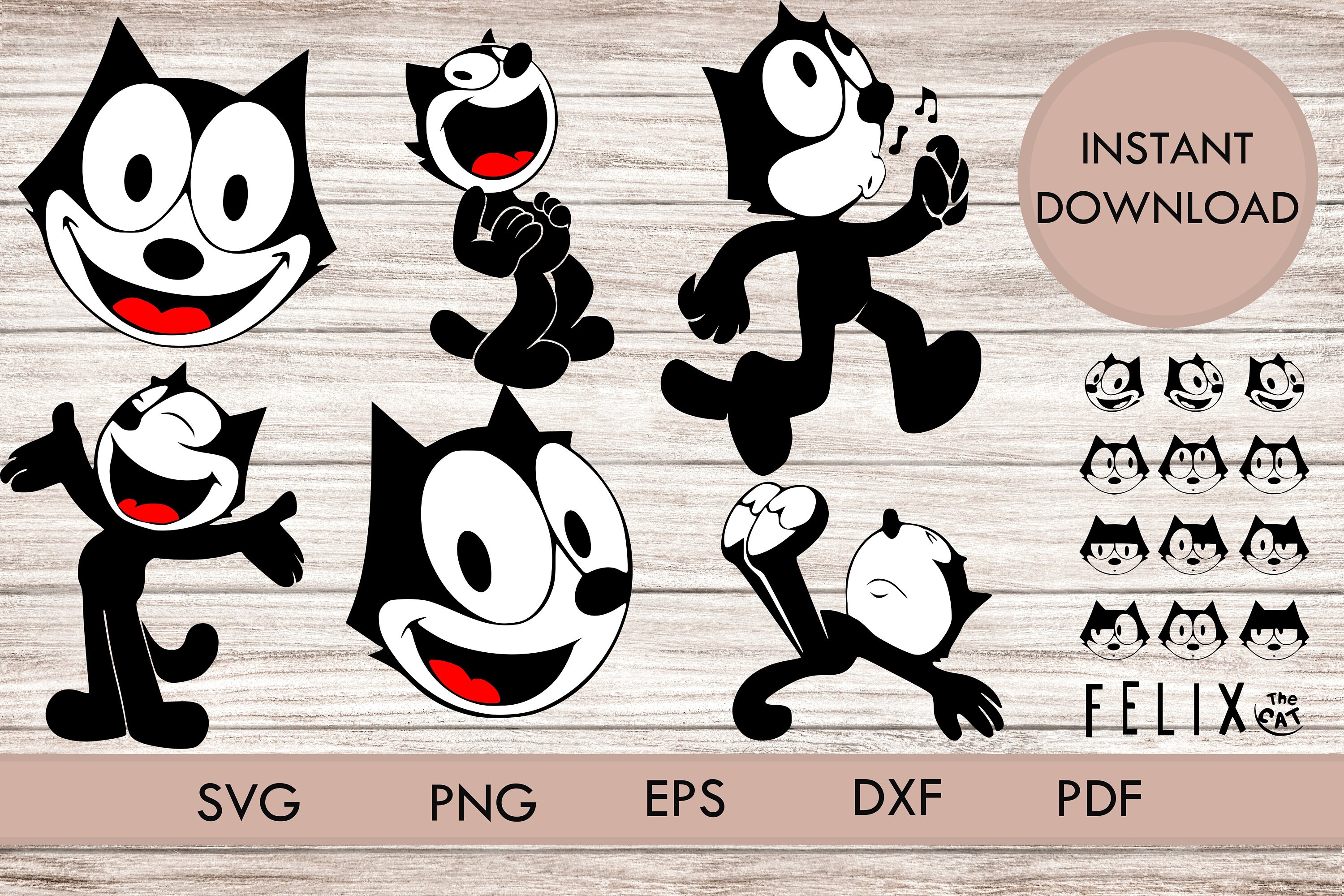 Bundle Felix the Cat Svg Png Felix Cricut Cutting Files Silhouette - Etsy