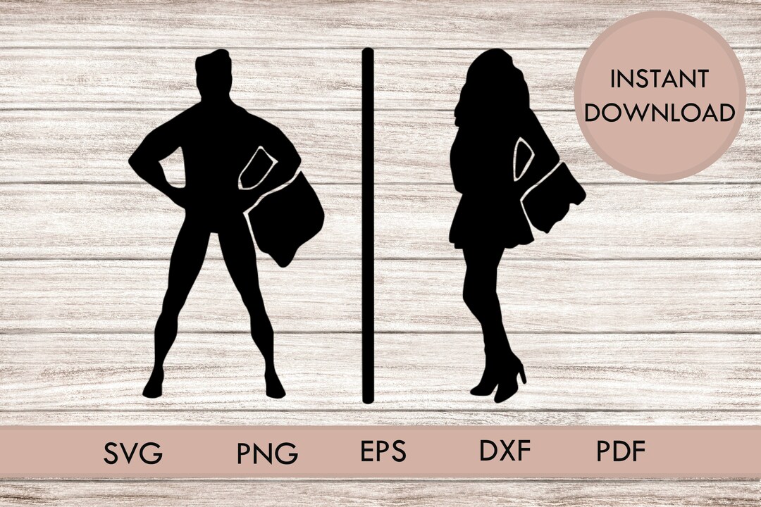 Superhero Funny Bathroom Sign Svg Png Superhero Restroom Symbol Cut ...