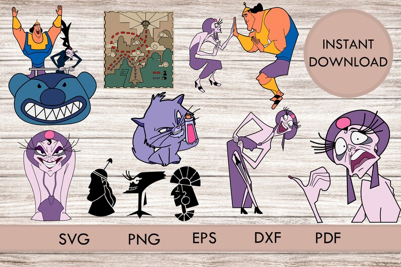 Bundle Yzma and Kronk Svg Png Emperors New Groove Cricut Cutting Files ...