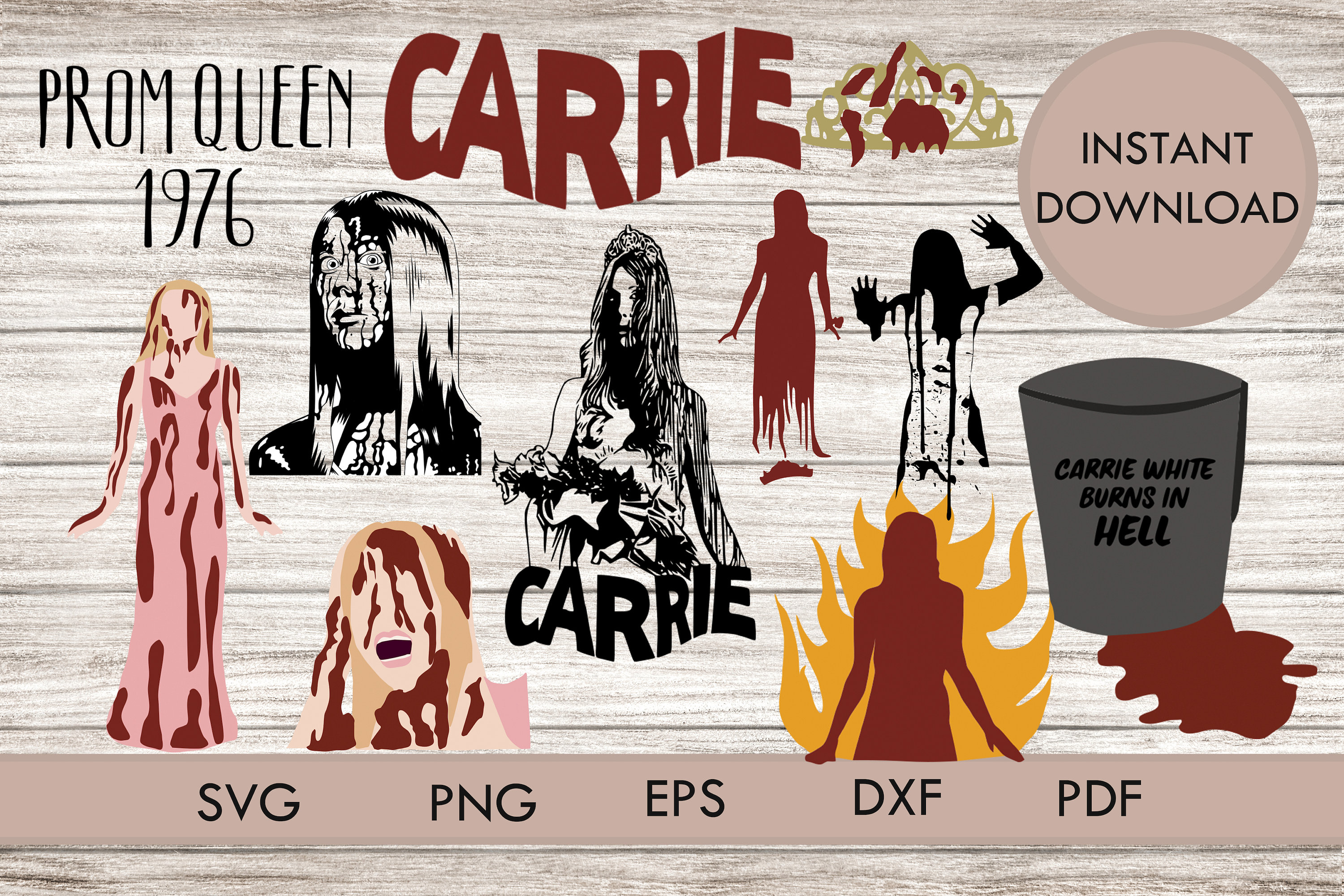 Bundle Carrie Svg Png Carrie White Horror Cricut Cut Files Mrs White - Etsy