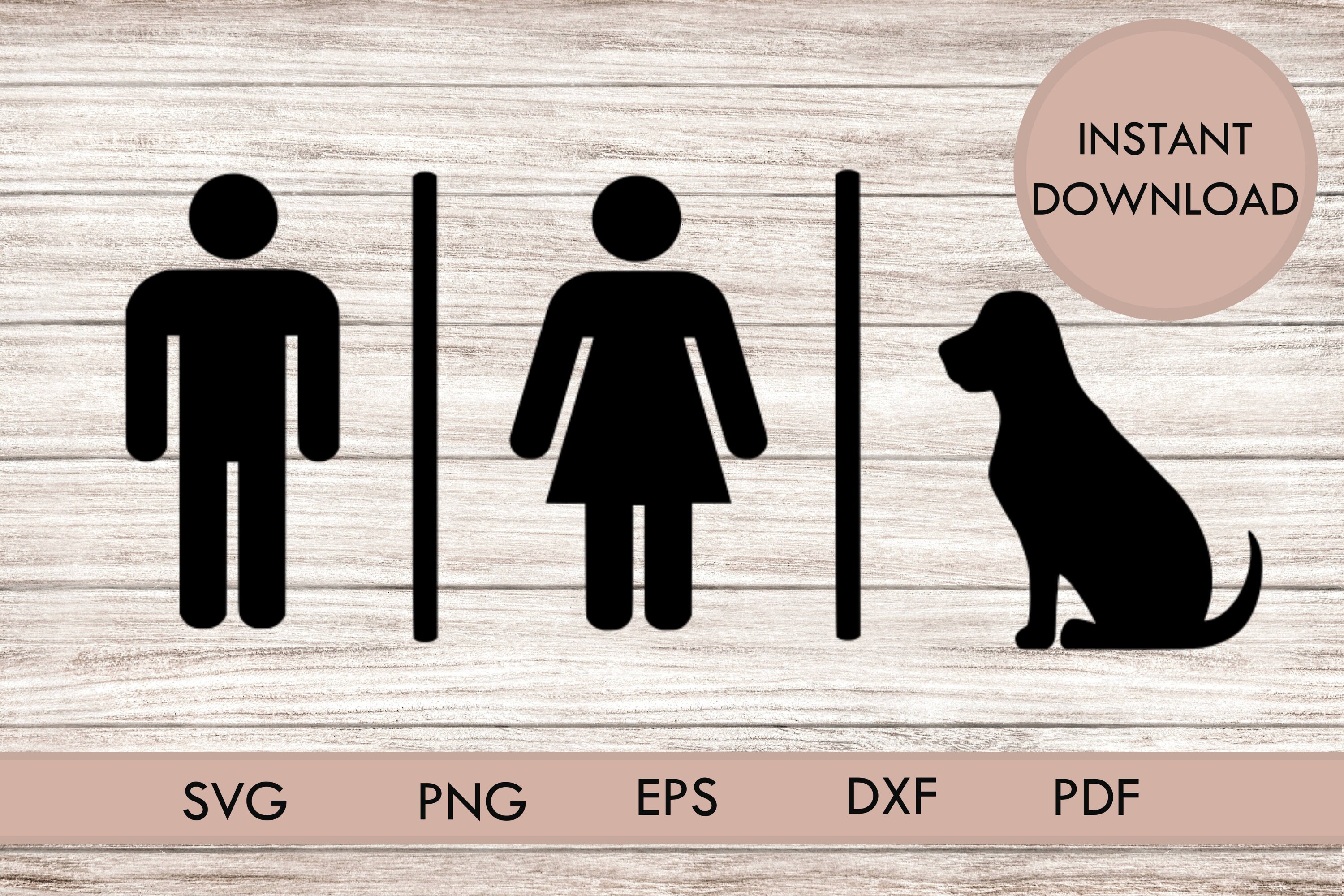 Unisex and Dog Bathroom Sign Svg Png Dog Restroom Symbol Cut - Etsy