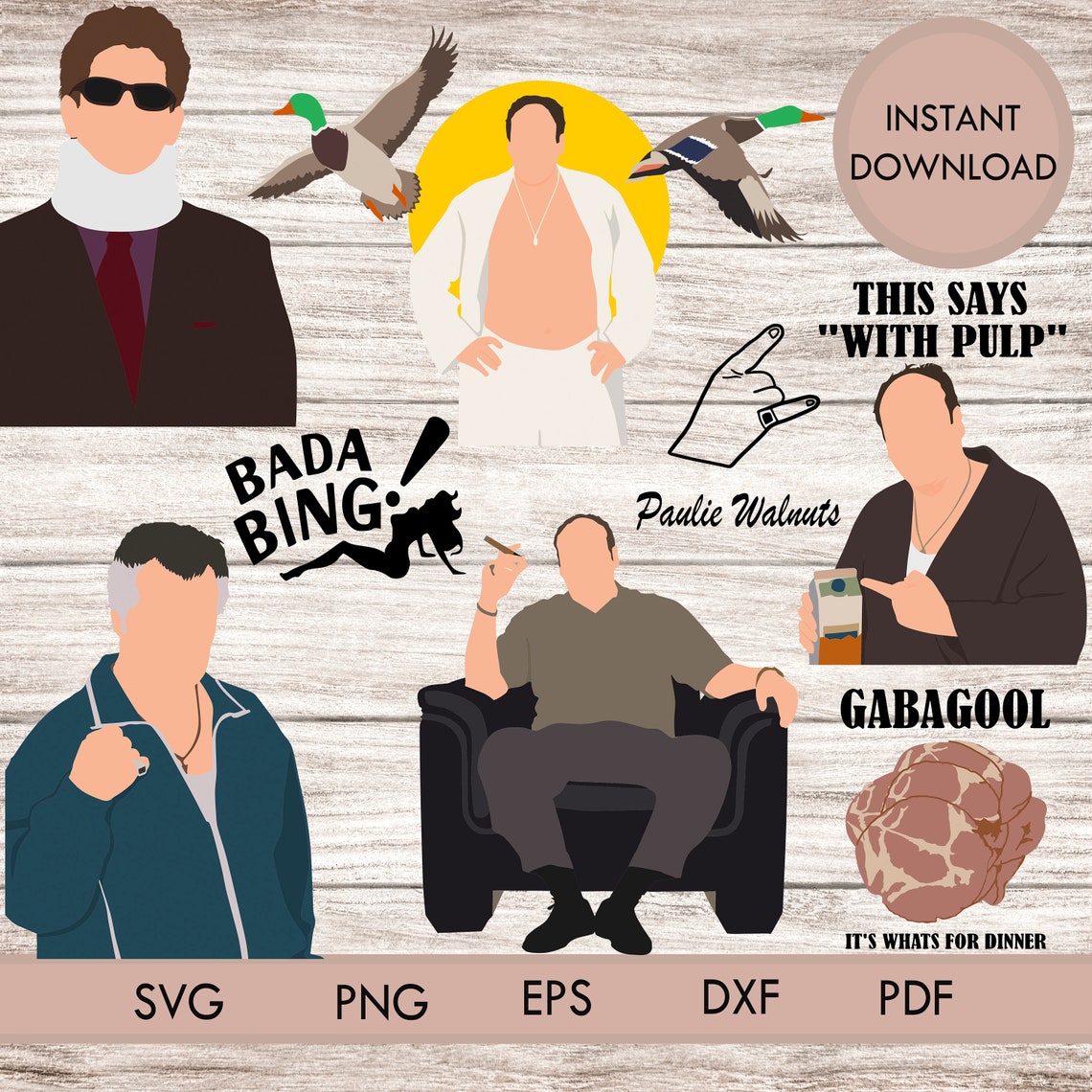 Bundle the Sopranos Svg Png Gabagool Cricut Silhouette Cutting Files - Etsy
