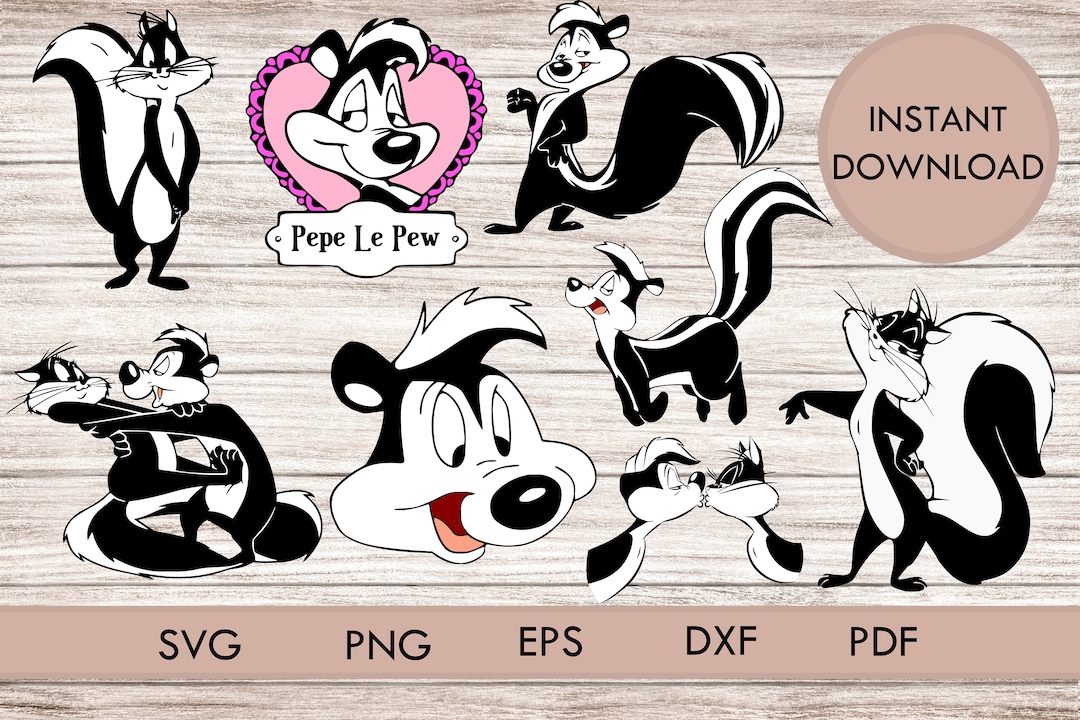 Bundle Pepe Le Pew Svg Png Pepe Cricut Cutting Files - Etsy