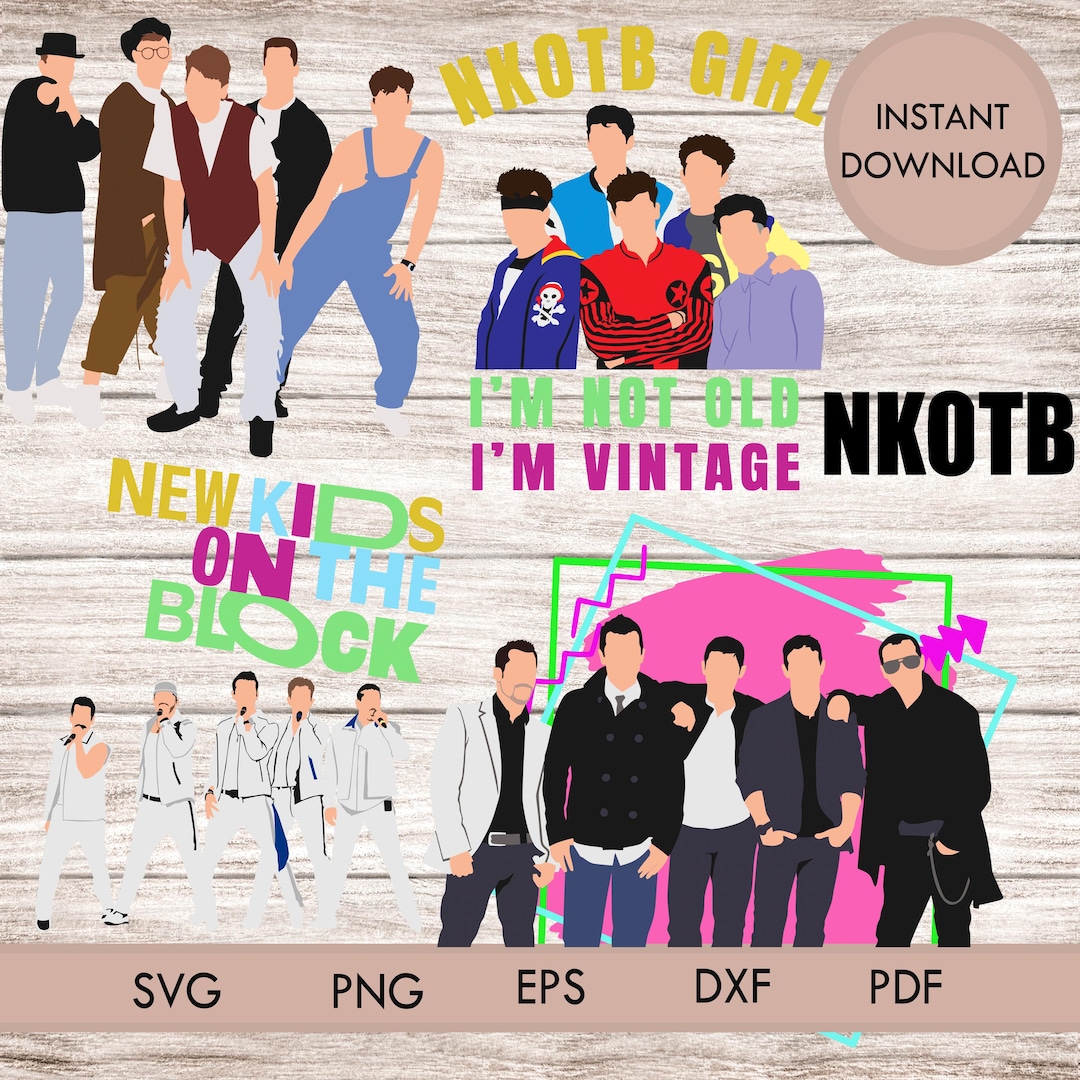 Bundle NKOTB svg png New kids cut files - Etsy España
