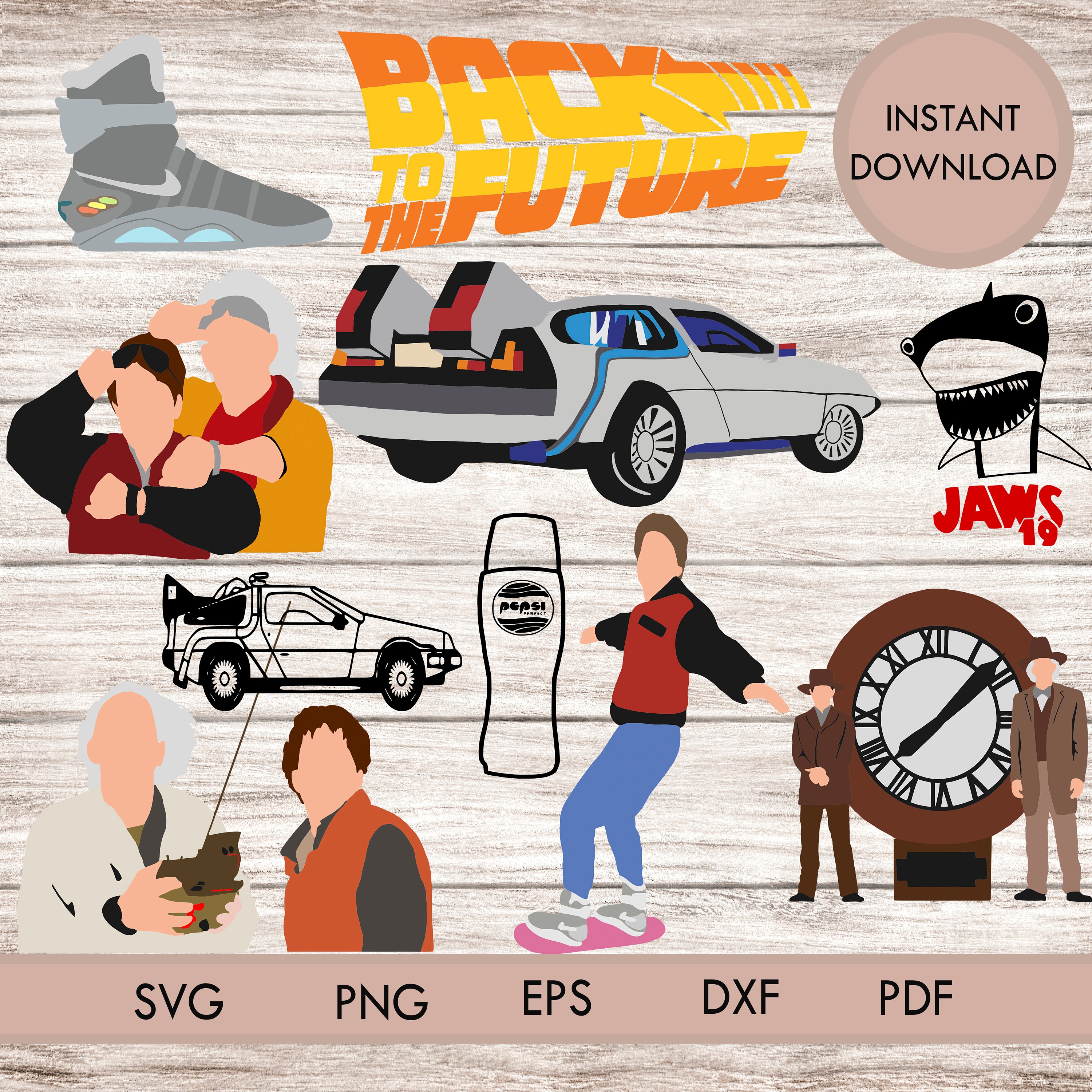 Bundle Marty Mcfly Svg Png Delorean Cricut Silhouette Cutting Files - Etsy