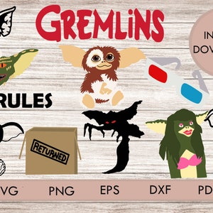 Bundle Gremlins Svg Png the Rules Cricut Silhouette Cutting Files - Etsy