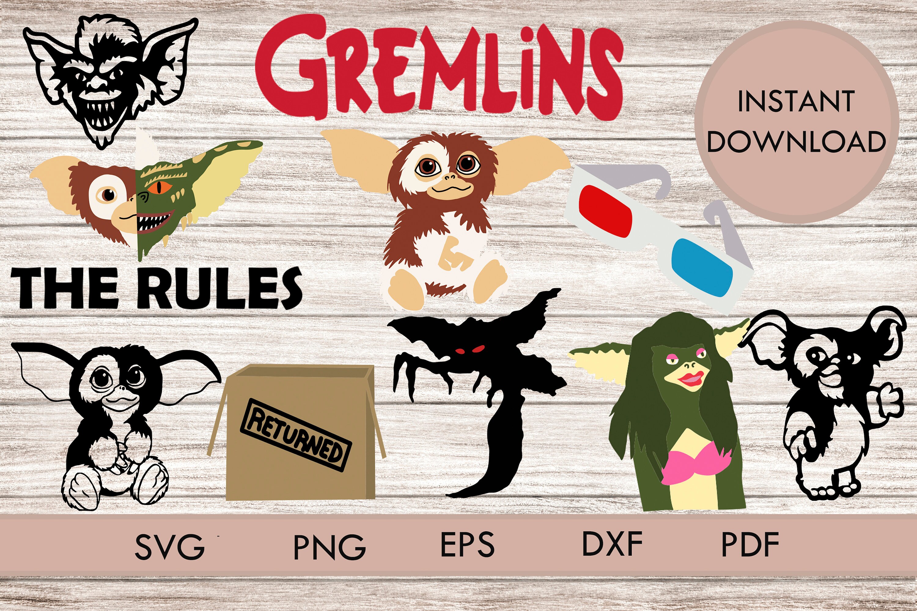 Bundle Gremlins Svg Png the Rules Cricut Silhouette Cutting Files - Etsy