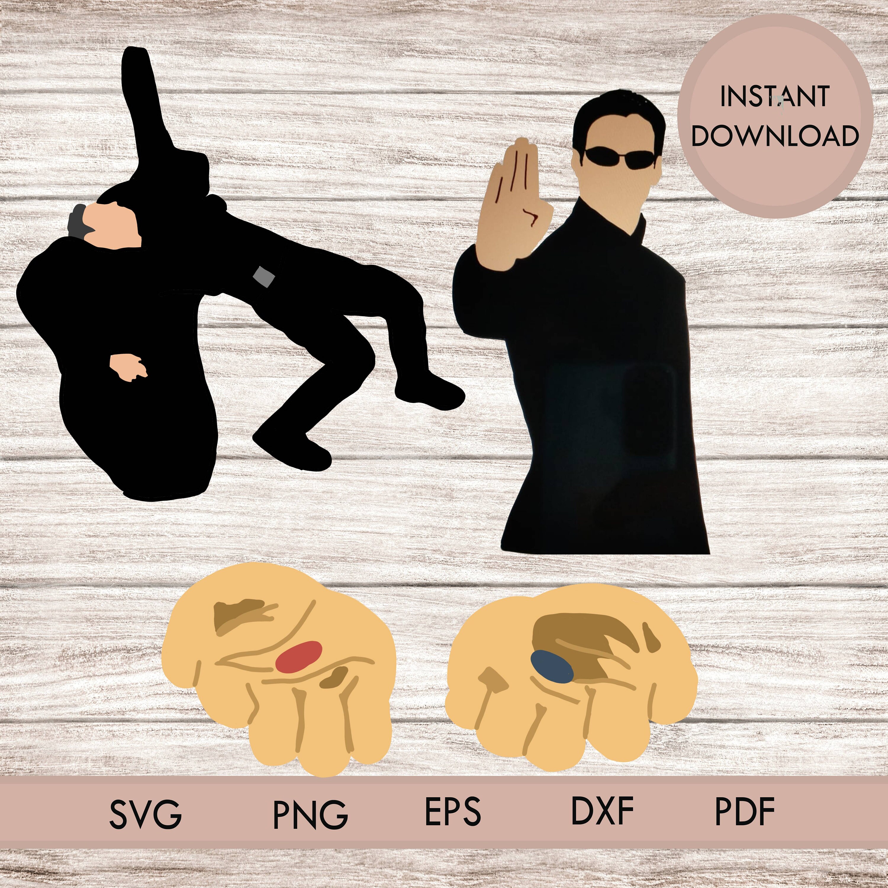 Bundle Neo Character Svg Png Agent Brown Cricut Cut Files - Etsy