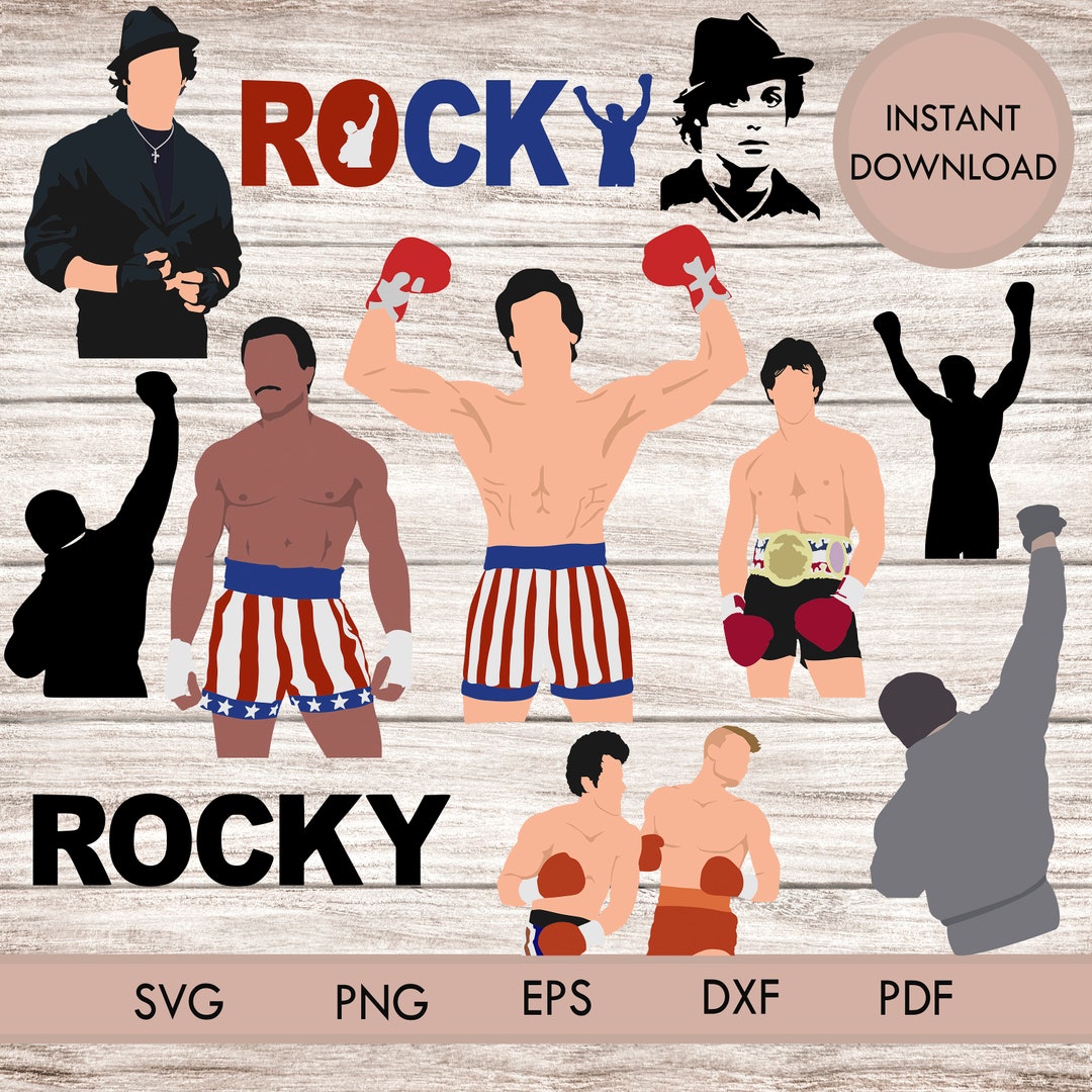 Bundle Rocky Balboa Svg Png Rocky Cricut Cut Files - Etsy