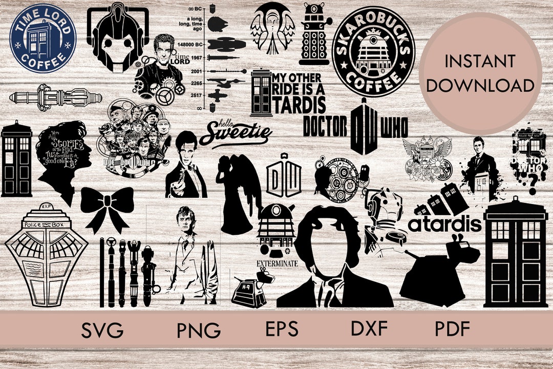 Bundle Tardis Svg Png Dalek Cricut Silhouette Cutting Files - Etsy
