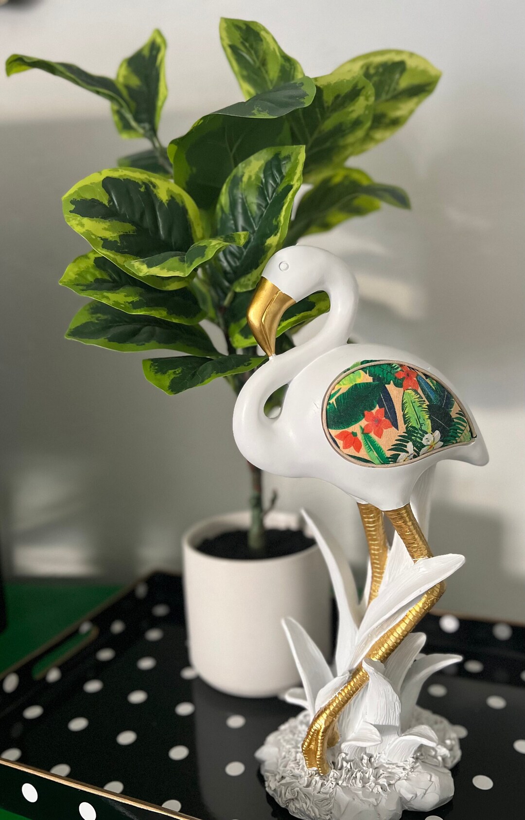 Floral Flamingo Home Decor, Tropical Whimsical Home Decor, Coastal ...