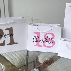 Personalised Birthday Gift Bags. Customized Names and Colours. Any Age ...