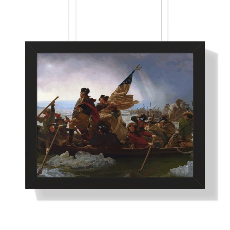 George Washington Crossing the Delaware Framed Art | Historic American ...
