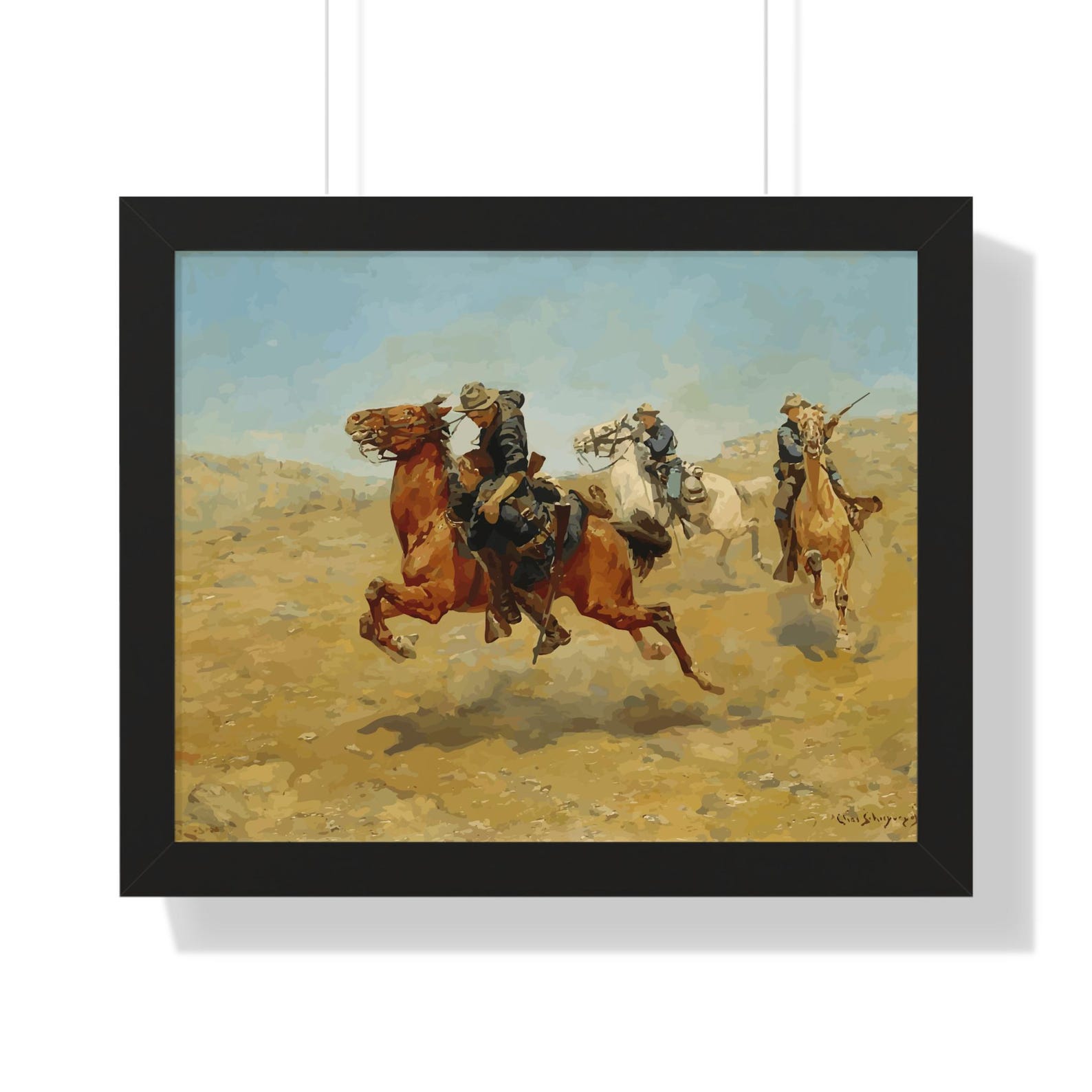 Historical Cavalry Framed Painting Poster - Etsy