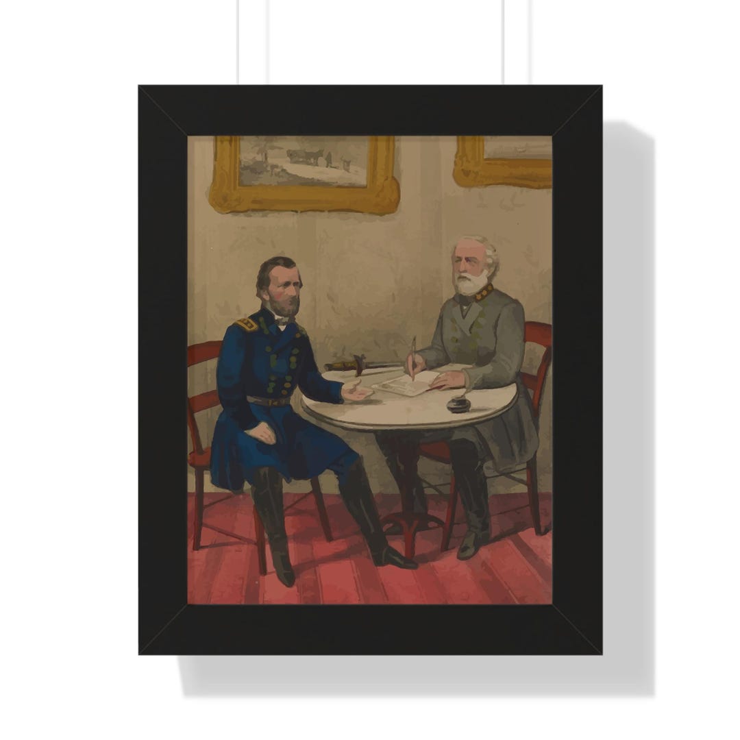 Robert E. Lee's Surrender at Appomattox Framed Painting Poster ...