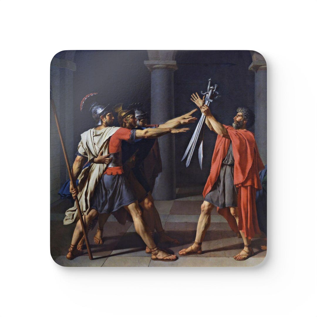 Oath of the Horatii Painting Coaster Set | Roman History Gift - Etsy