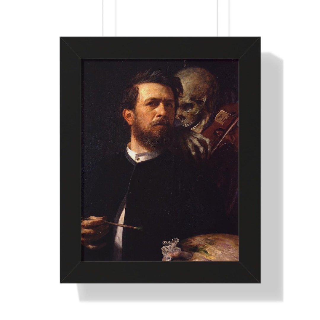 Self-portrait With Death Playing the Fiddle Painting Poster | Arnold ...