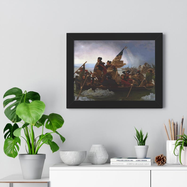 George Washington Crossing the Delaware Framed Art | Historic American ...