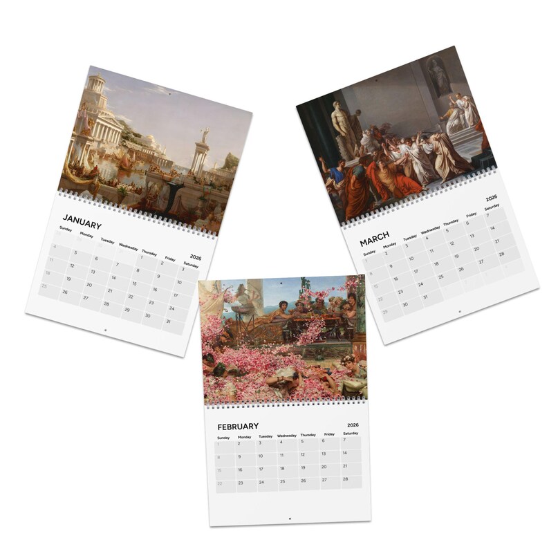 Roman History 2026 (grid Style) Calendar | Antique Art Gift - Etsy UK