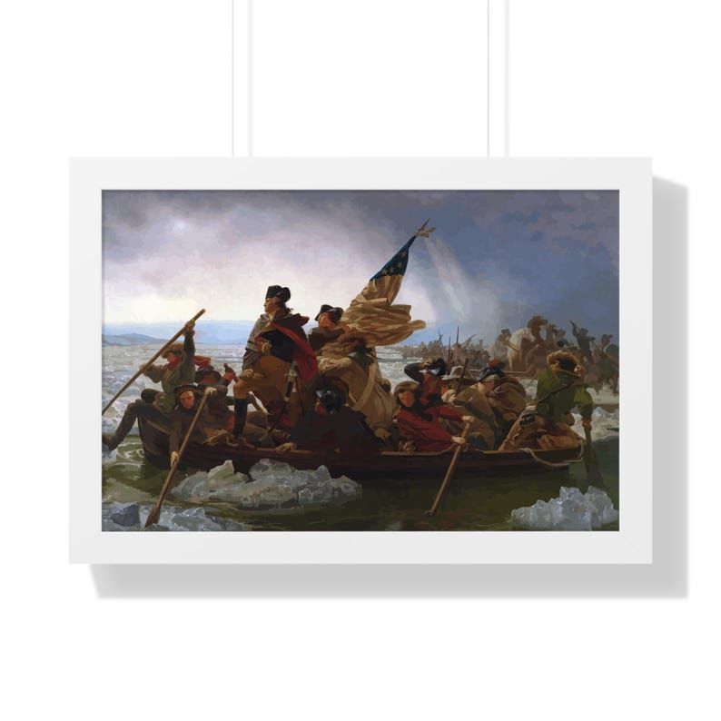George Washington Crossing the Delaware Framed Art | Historic American ...